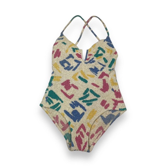 Vintage | Swim | Vintage 9s Ivory Popcorn Crinkle Textured One Piece ...